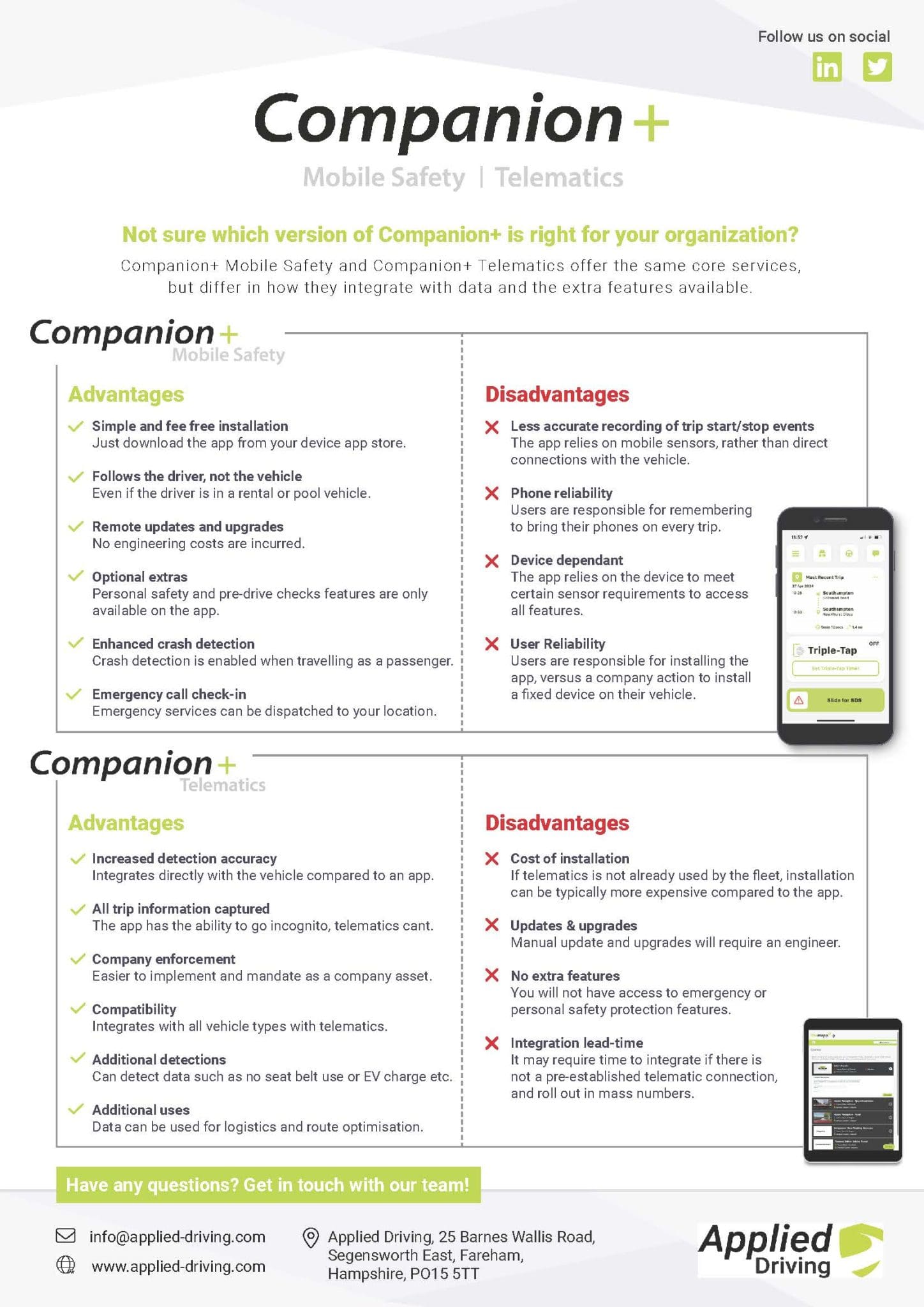 Which Companion+ service is right for me | Applied Driving