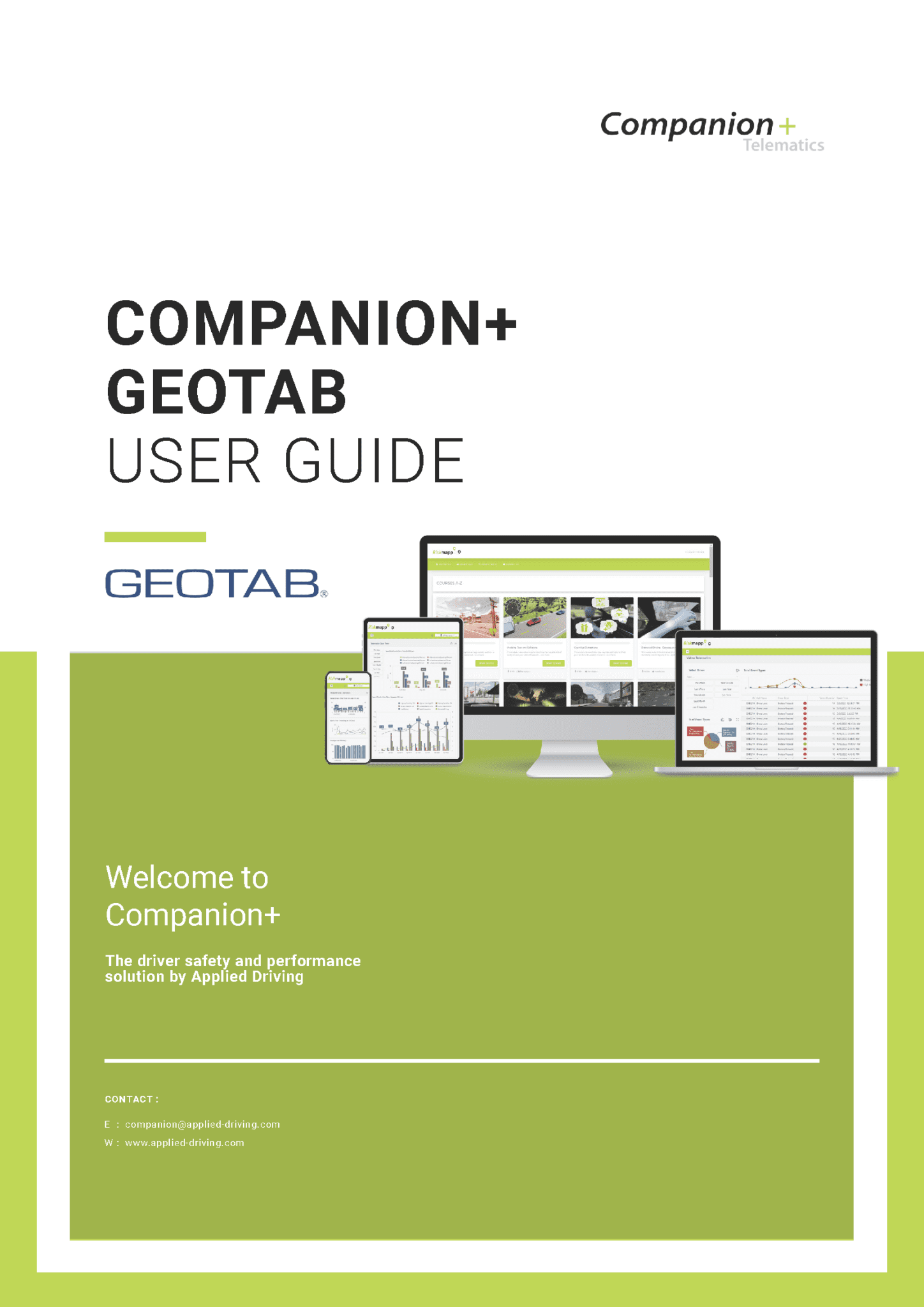 (Geotab) Companion+ User Guide | Applied Driving