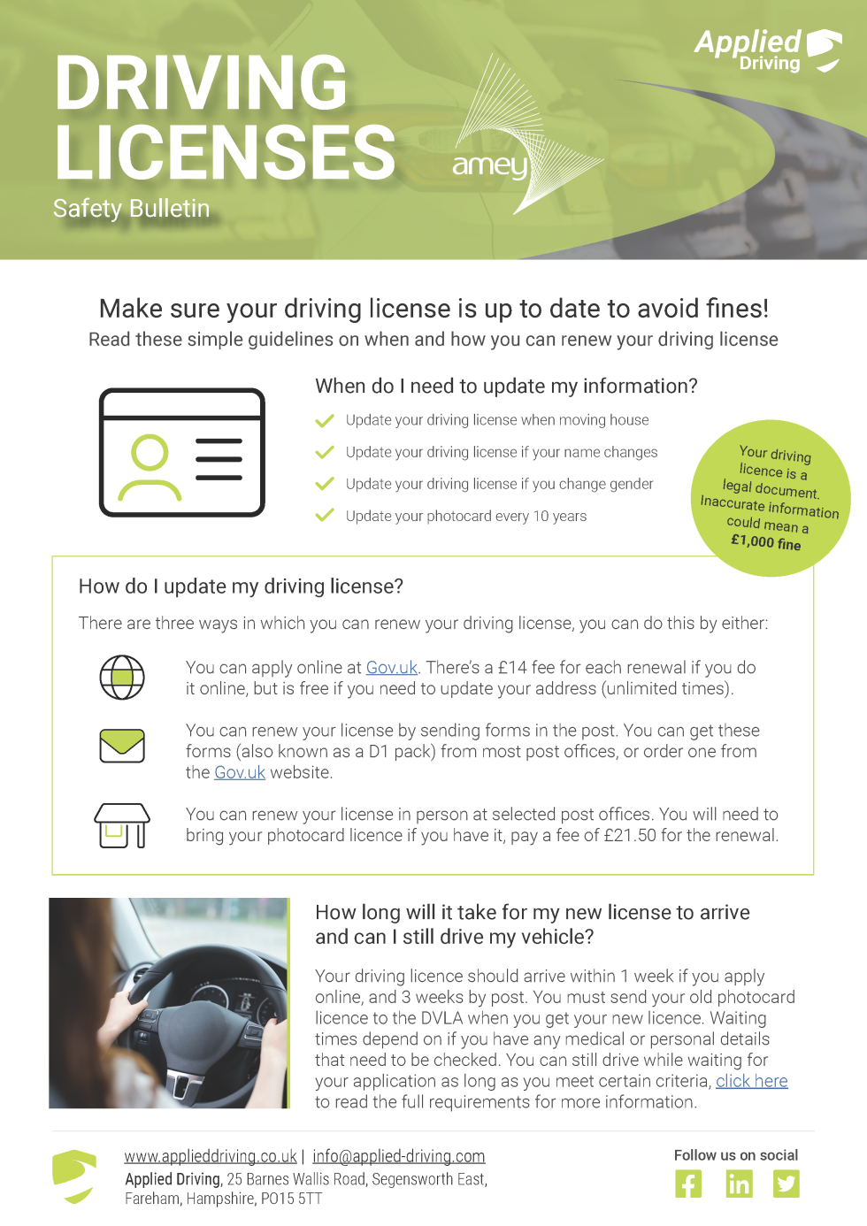 Driving License Checks (Amey) | Applied Driving