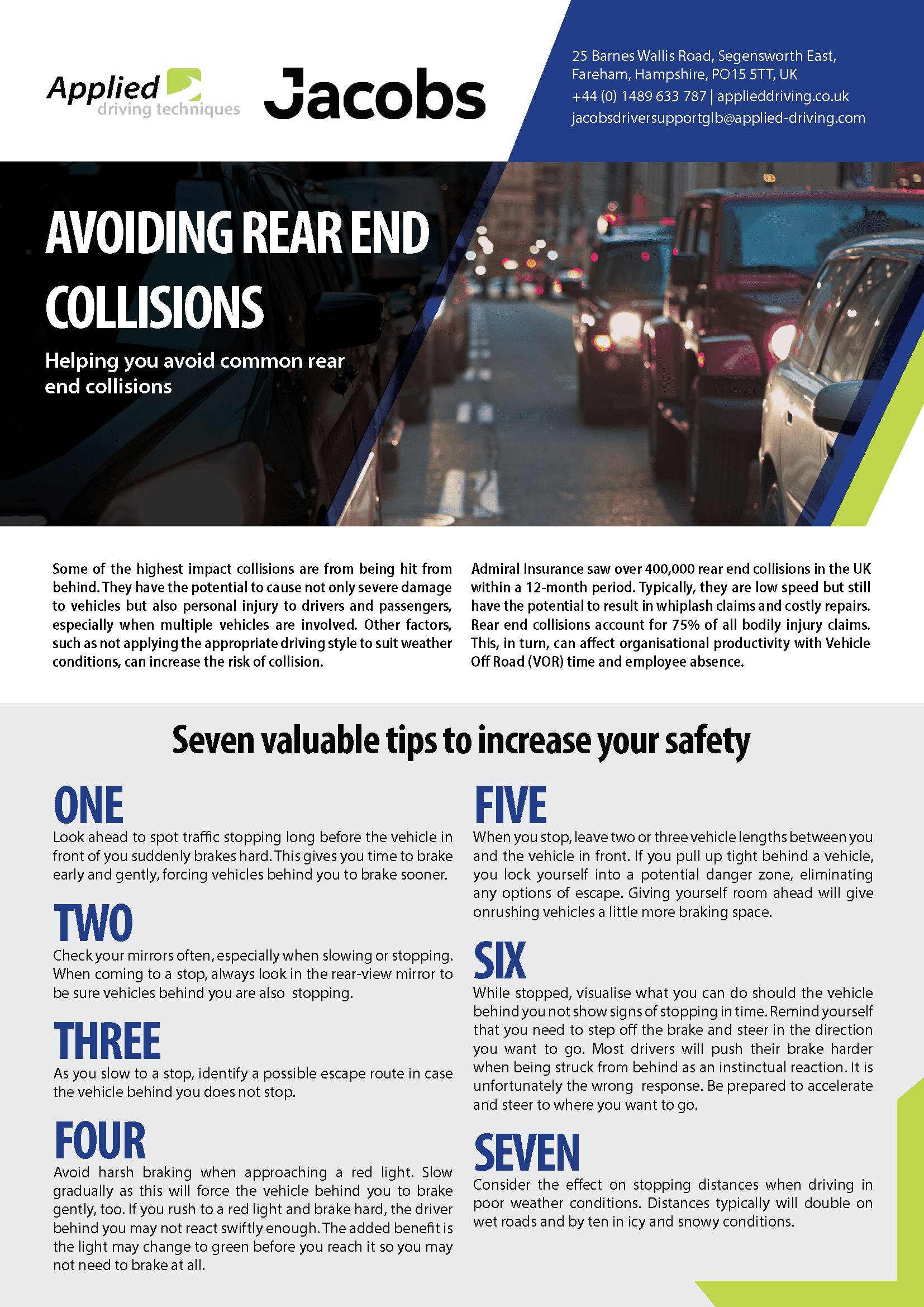 Rear End Collisions (Jacobs) | Applied Driving