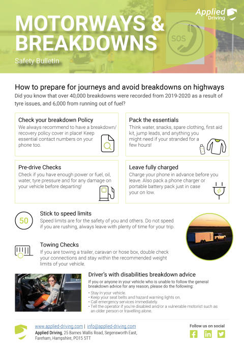 Motorways and Breakdowns | Applied Driving
