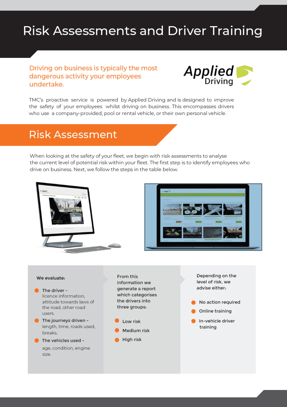 Risk Assessment & Driver Training Flyer (TMC) | Applied Driving